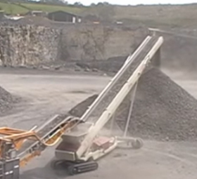 TC 421R Tracked Radial stockpiling conveyor | Telestack Ltd