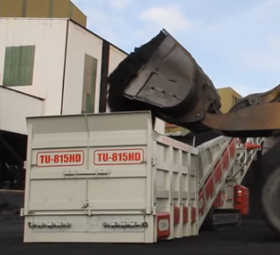 TU 815 Mobile Truck Unloader reclaiming coal
